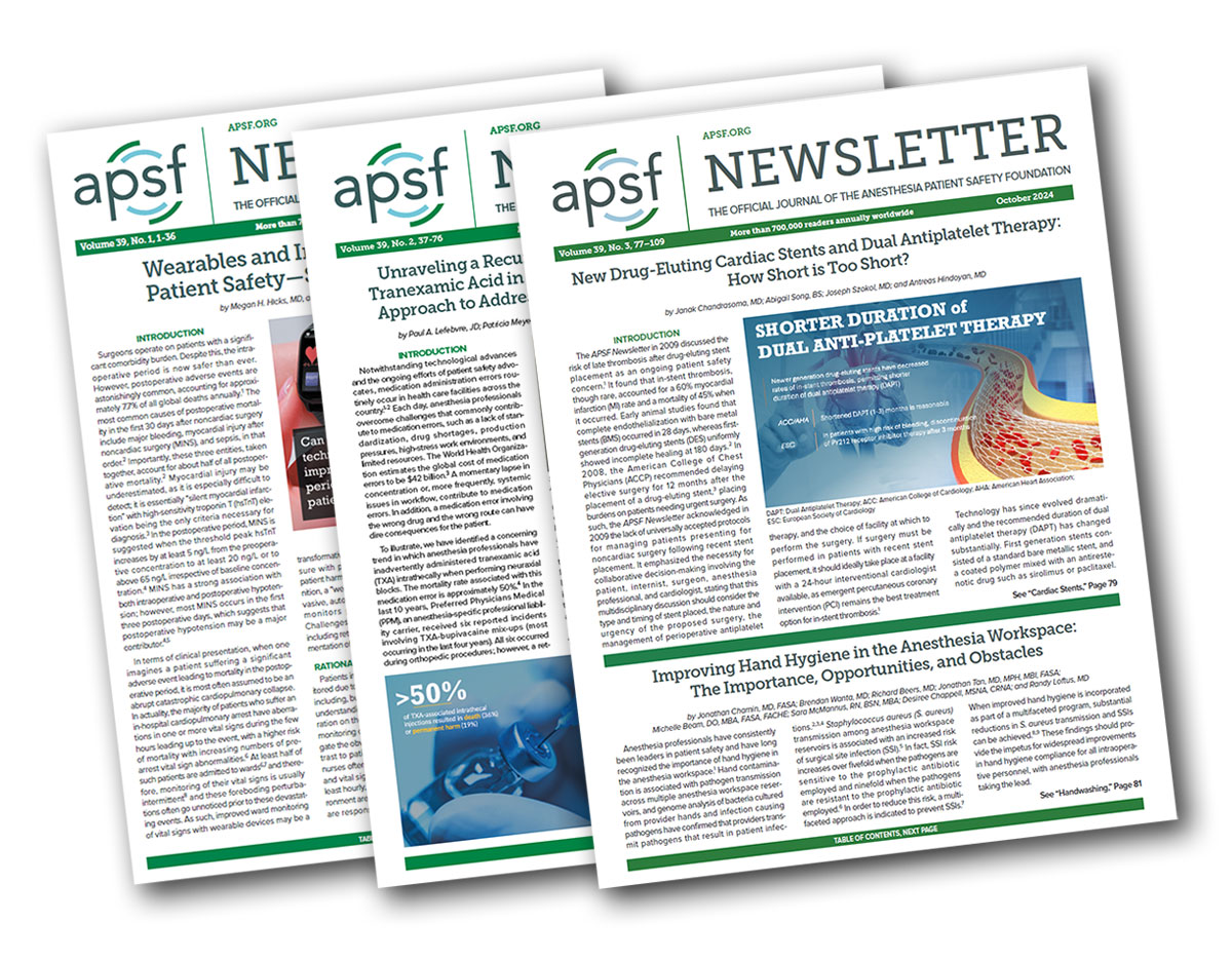 How to Get Involved with APSF - Anesthesia Patient Safety Foundation