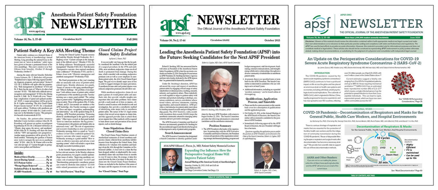 40 Years of the Anesthesia Patient Safety Foundation: Past Progress and ...