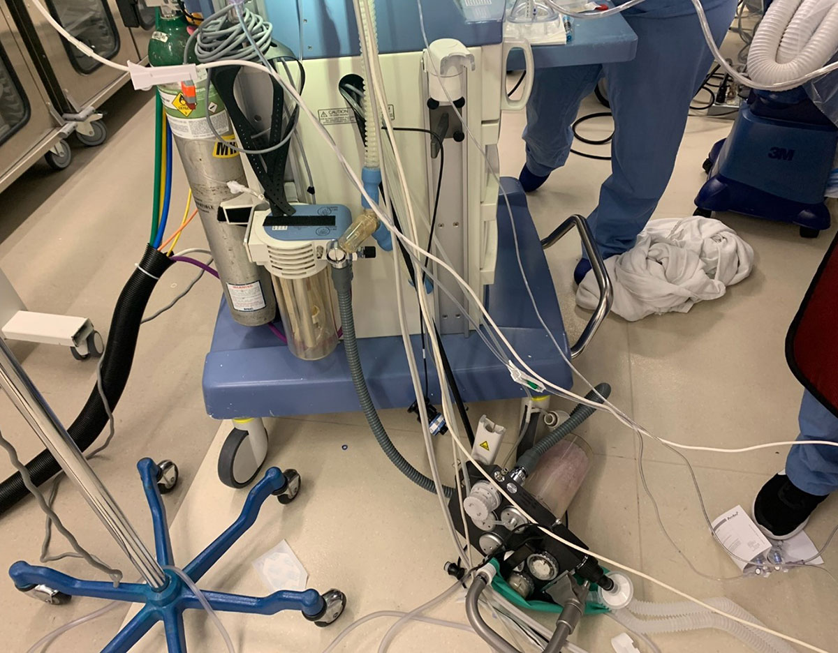 When the Fluoroscopy C-arm Collides with the Anesthesia Machine ...